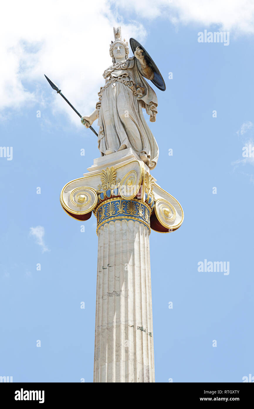 Athena statue, it is located by the main entrance of the Academy of ...