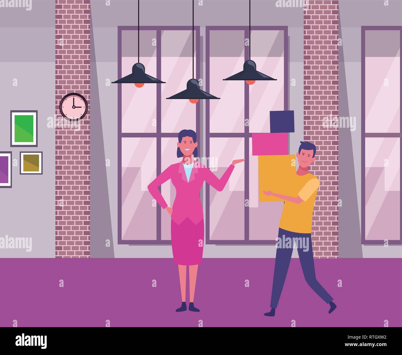 Holding boxes Stock Vector Images - Alamy