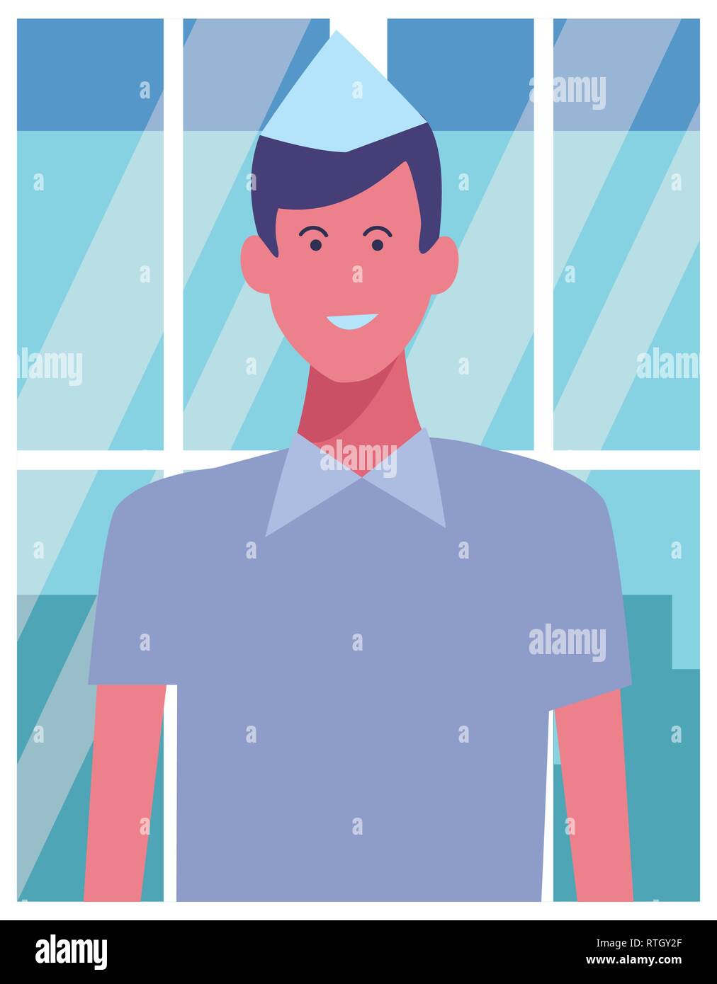supermarket attendant guy cartoon Stock Vector Image & Art - Alamy