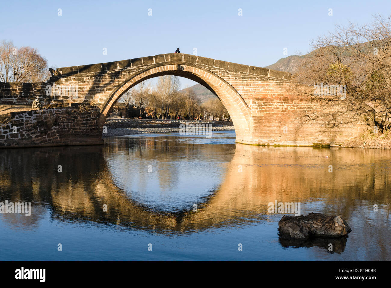 Yujin bridge over Heihui river in Shaxi, Yunnan province, China Stock ...