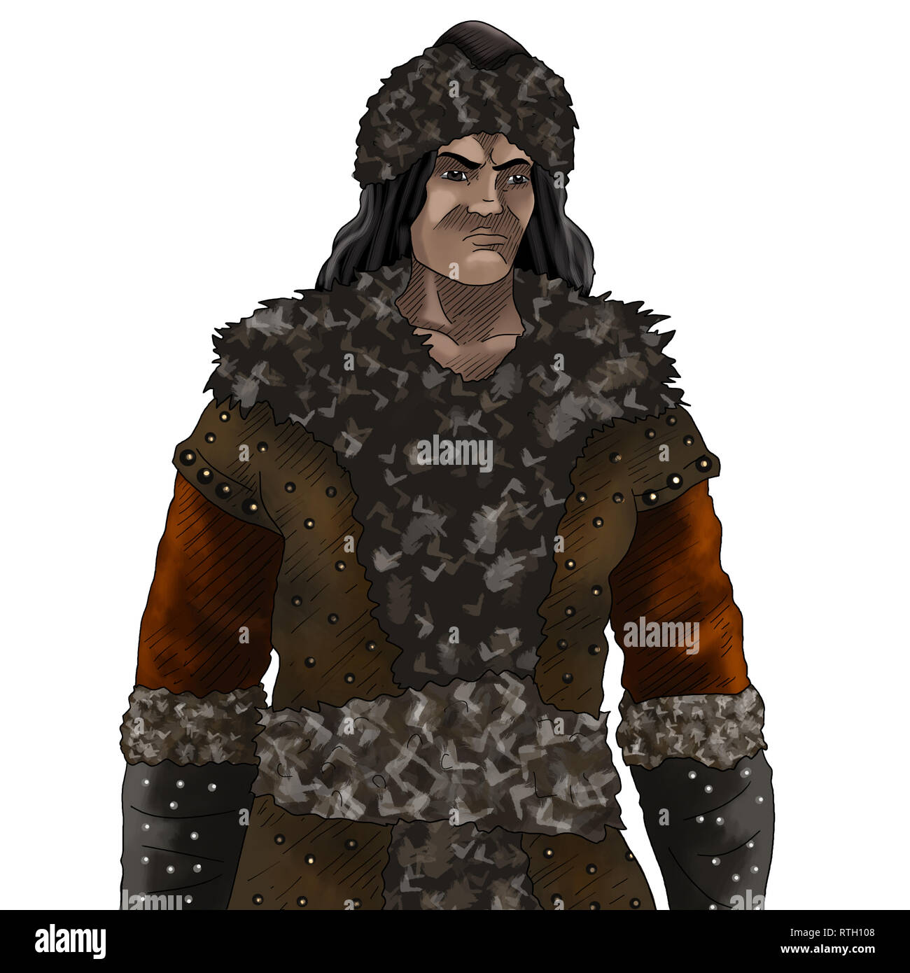 Portrait of traditional turkish warrior and hunter man Stock Photo - Alamy