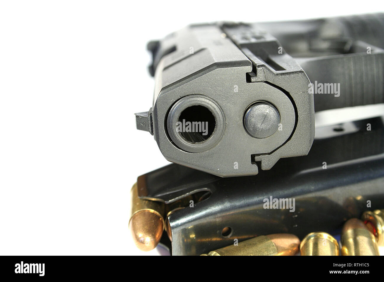 real gun, clip and bullets Stock Photo - Alamy