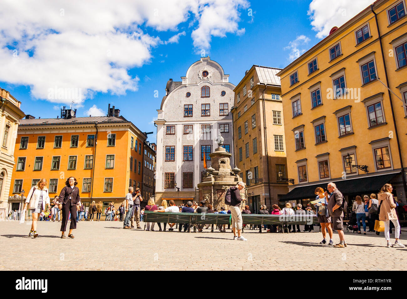 Stockholm, Sweden - May 26, 2017: Cozy medieval streets and squares ...