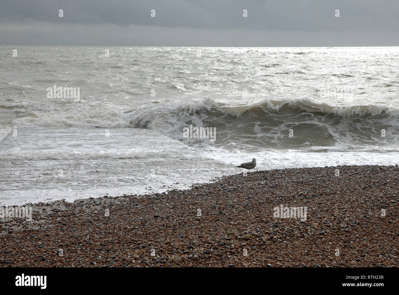 St. Leonards-on-Sea near Hastings East Sussex/England: Waves pounding ...