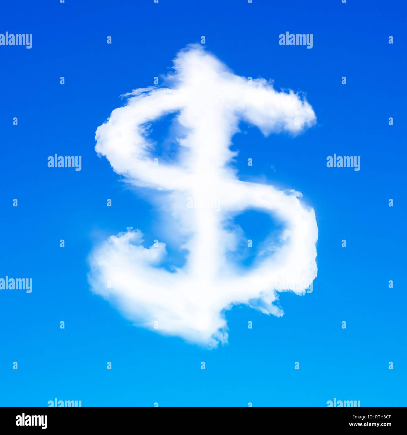 White dollar sign shape cloud with blue sky background Stock Photo - Alamy