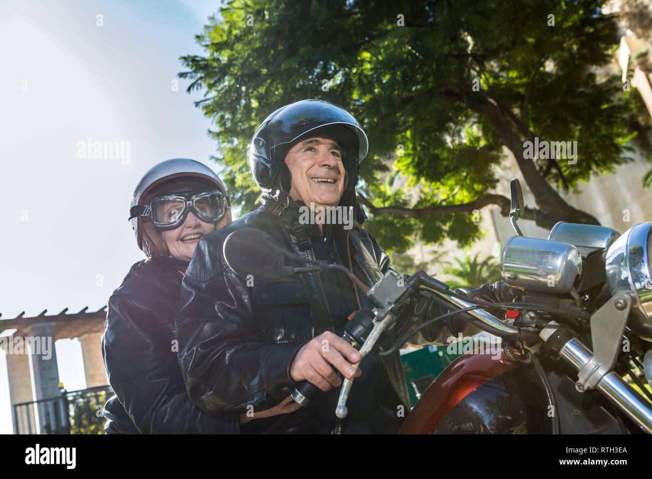Elderly motorcyclist hi-res stock photography and images - Alamy