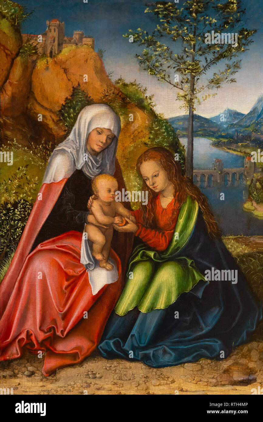 The Virgin and Child with Saint Anne, Lucas Cranach the Elder, 1520's Stock Photo - Alamy