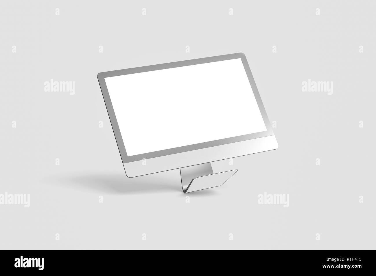 Modern flat screen Computer Monitor. Computer display isolated on soft ...