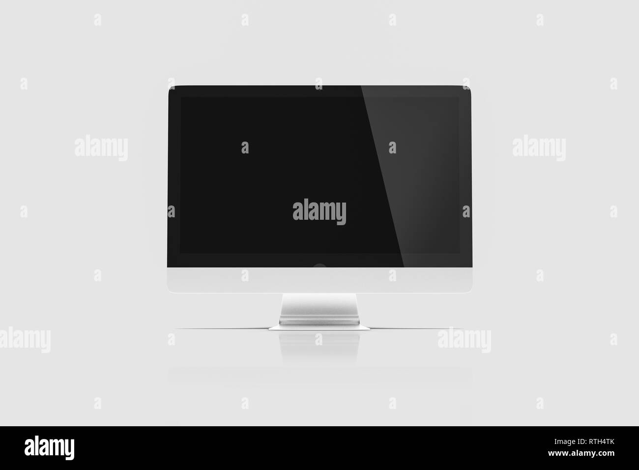 Modern flat screen Computer Monitor. Computer display isolated on soft ...