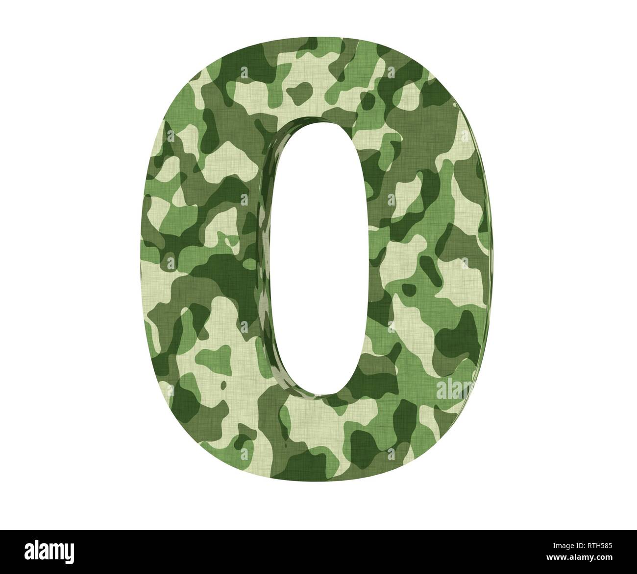 3D rendering Camouflage number 0 zero. 3D render Illustration Stock ...