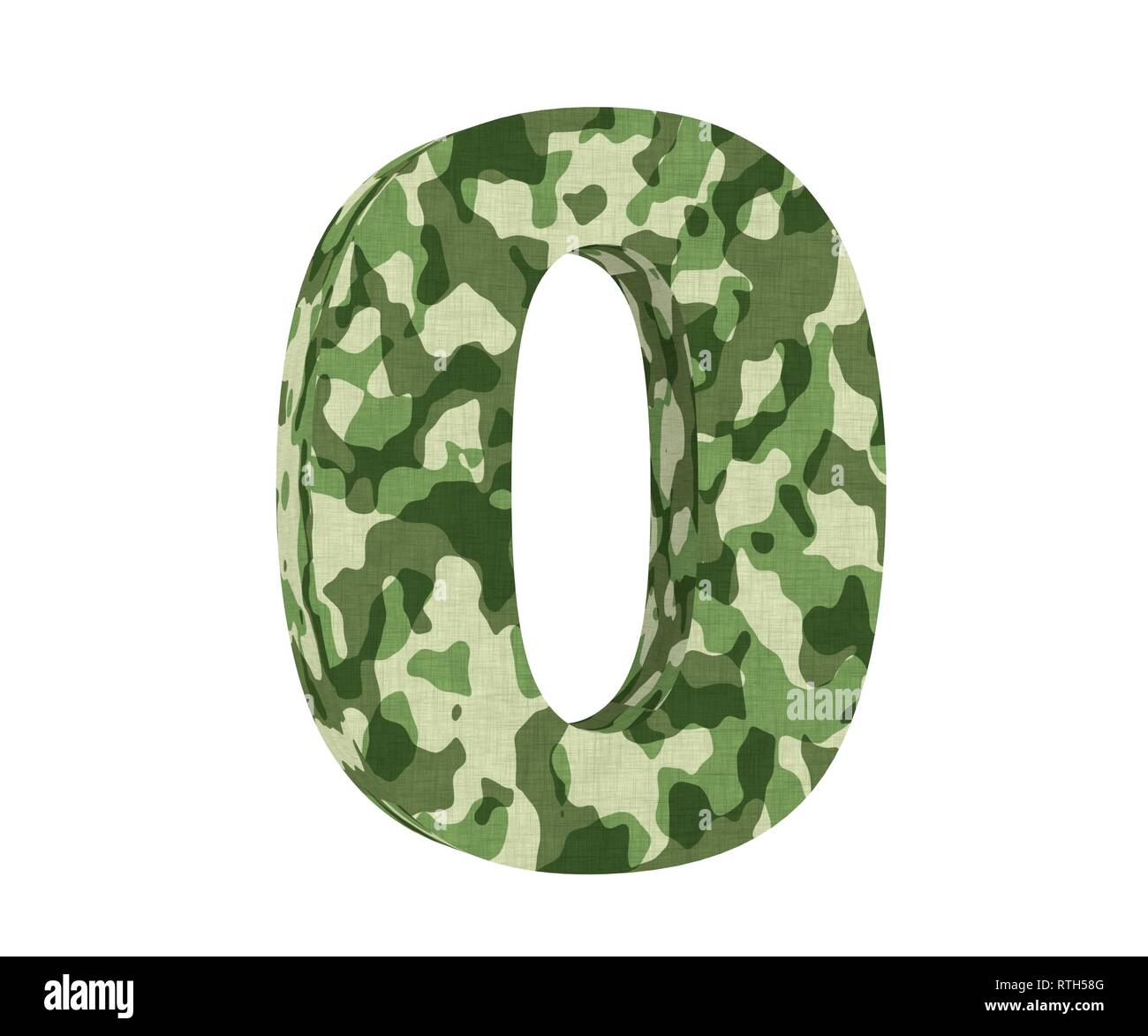 3D rendering Camouflage number 0 zero. 3D render Illustration Stock ...