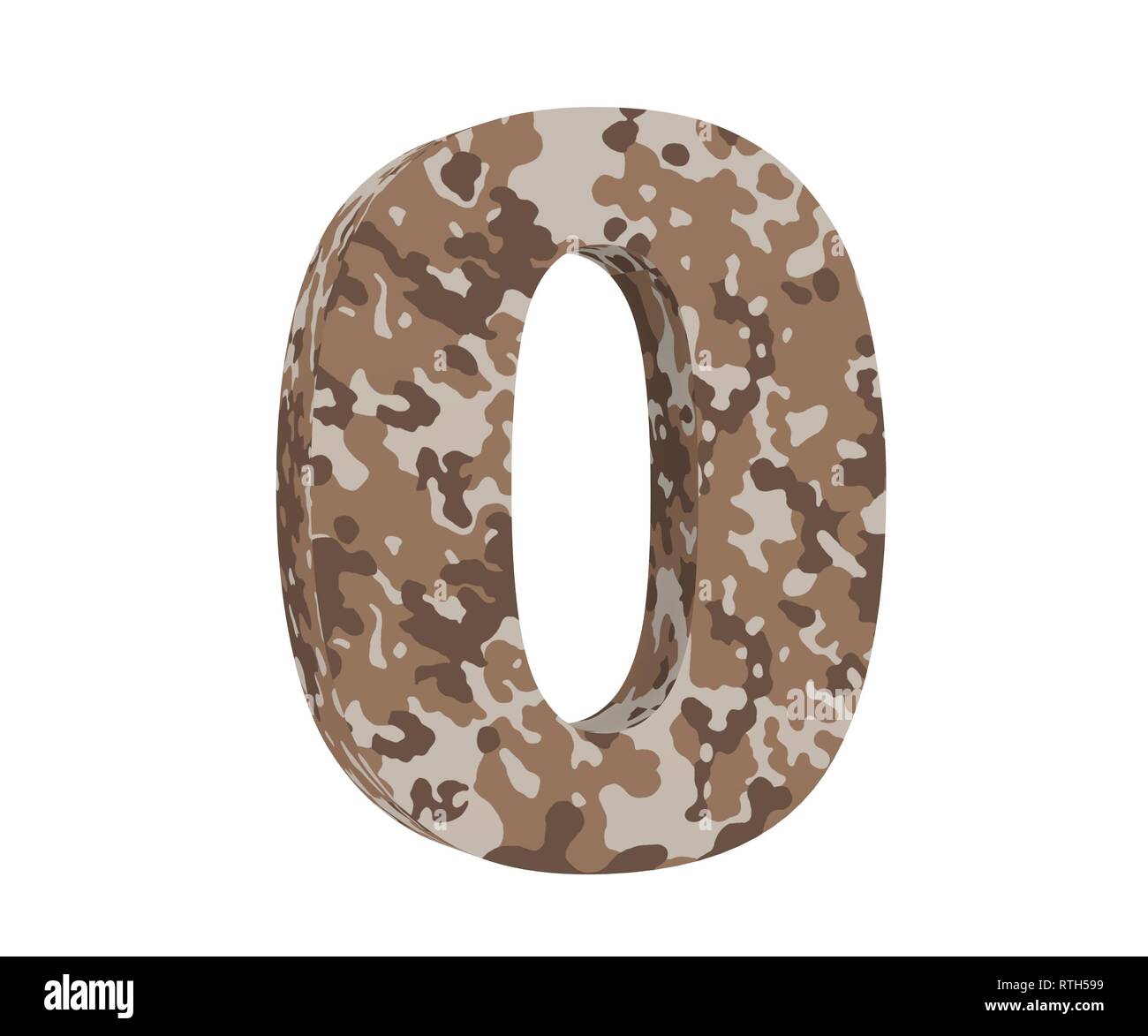 3D rendering Camouflage number 0 zero. 3D render Illustration Stock ...
