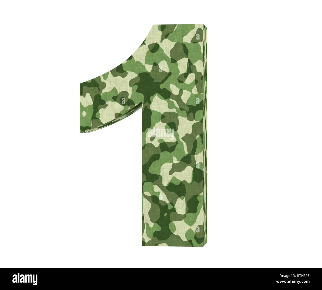 3D rendering Camouflage number 1 one. 3D render Illustration Stock ...