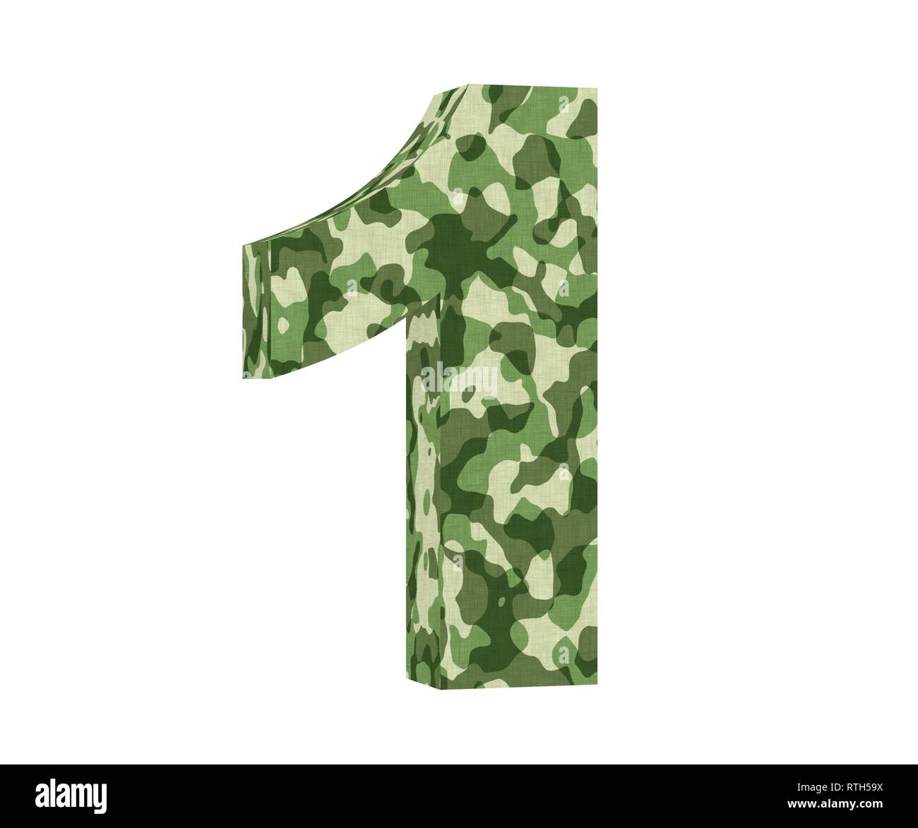3D rendering Camouflage number 1 one. 3D render Illustration Stock ...