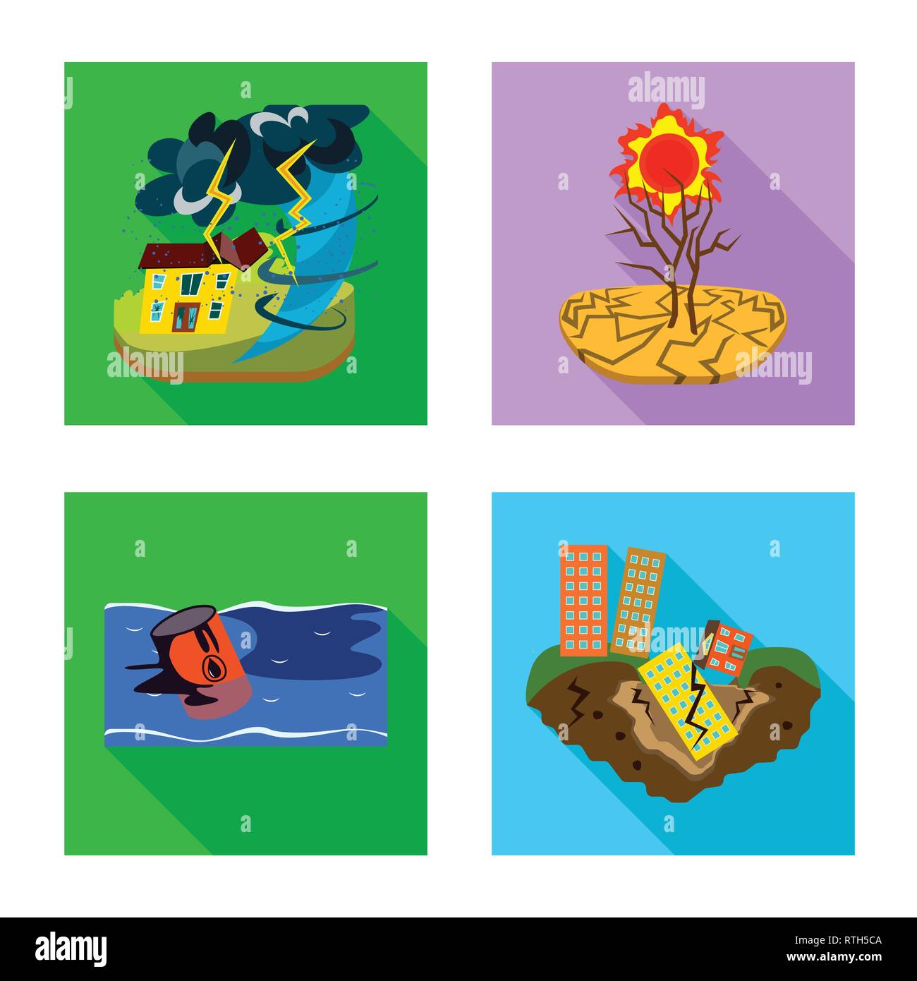 Vector design of collapse and environment sign. Collection of collapse ...