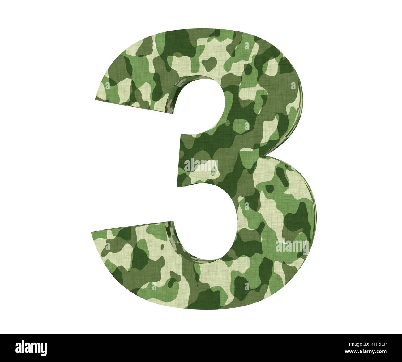 3D rendering Camouflage number 3 three. 3D render Illustration Stock ...