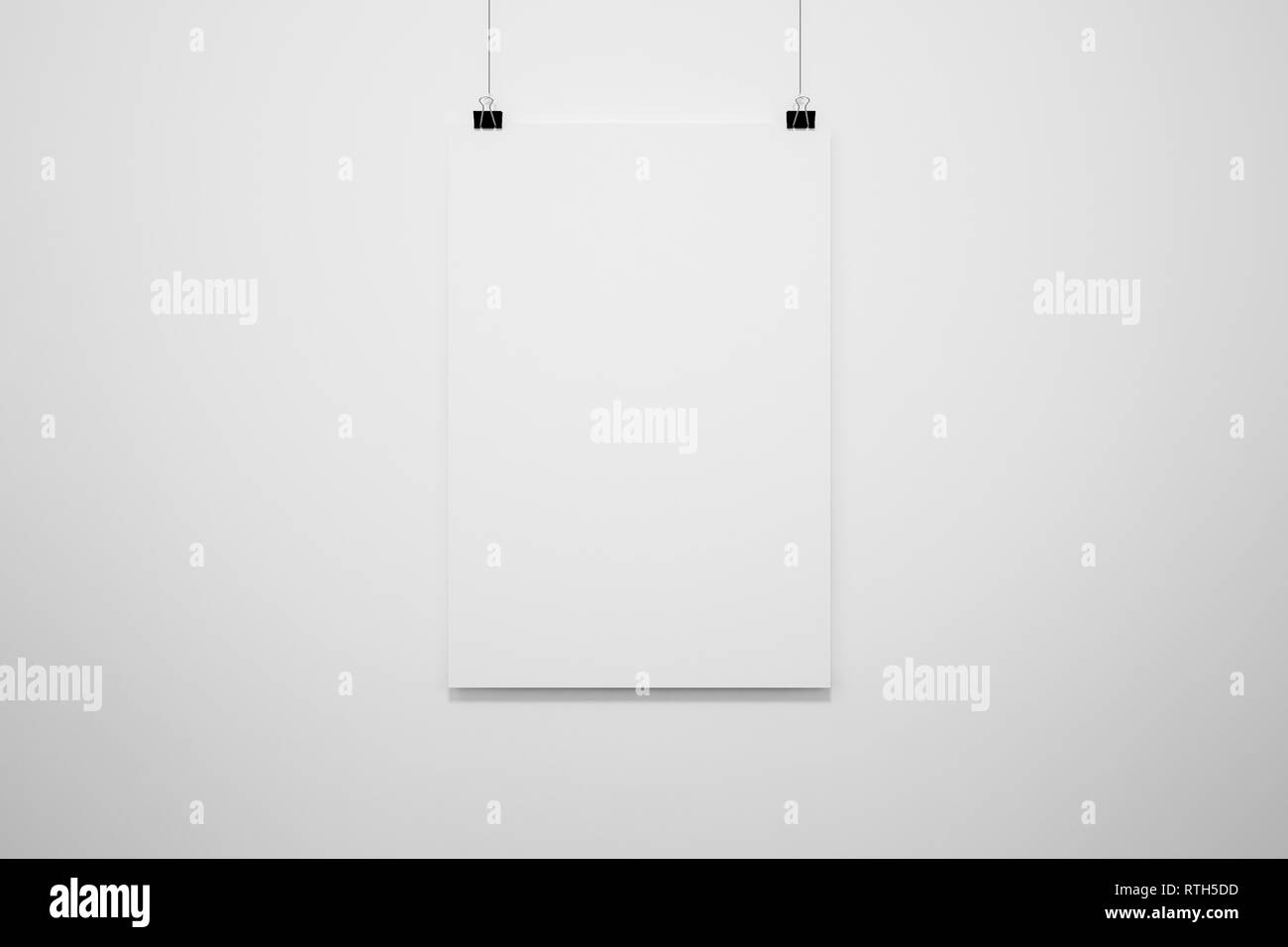3d rendering wall hanging Black and White Stock Photos & Images - Alamy