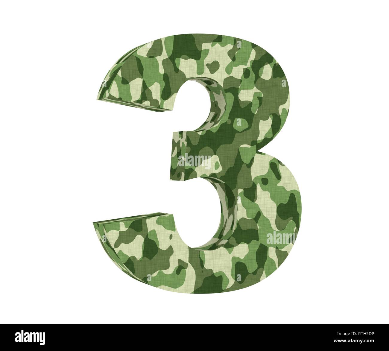 3D rendering Camouflage number 3 three. 3D render Illustration Stock ...