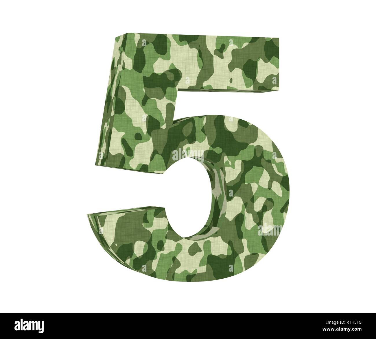 3D rendering Camouflage number 5 five. 3D render Illustration Stock ...