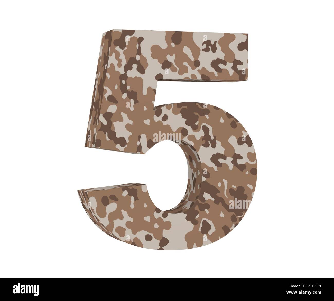 3D rendering Camouflage number 5 five. 3D render Illustration Stock ...