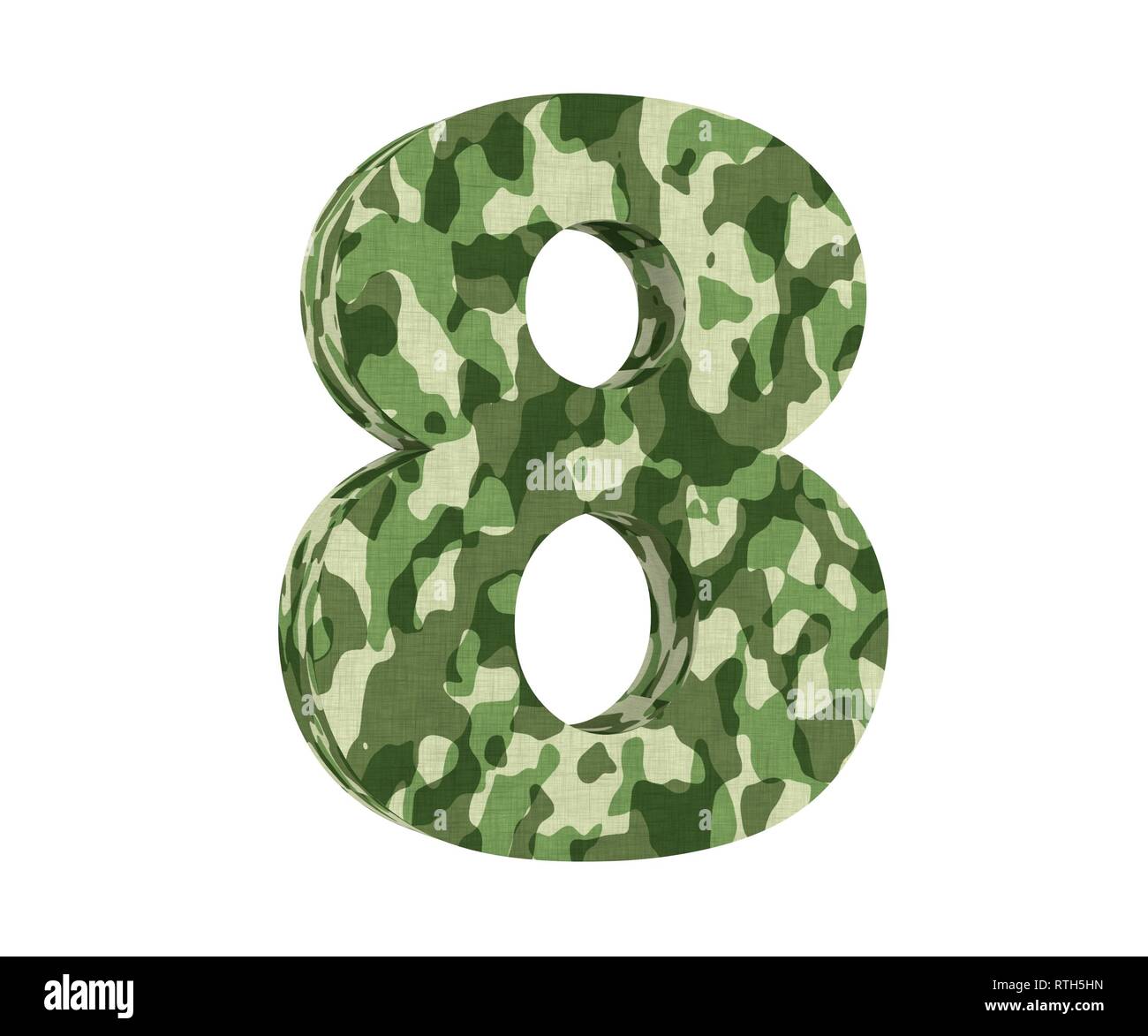 3D rendering Camouflage number 8 eight. 3D render Illustration Stock ...