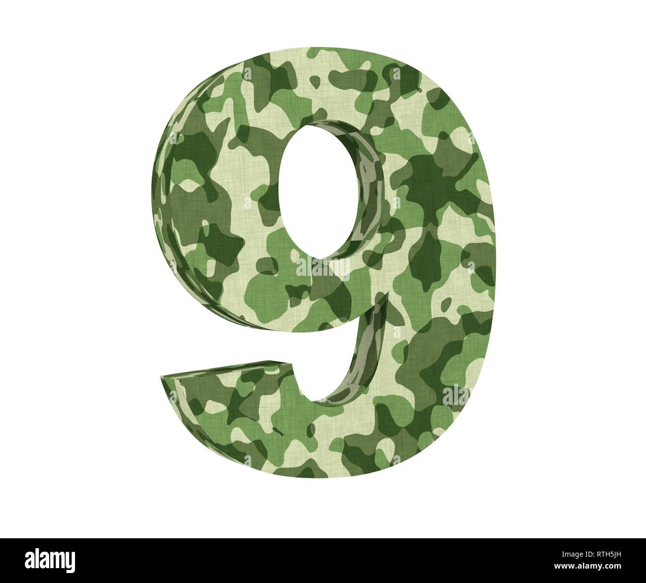 3D rendering Camouflage number 9 nine. 3D render Illustration Stock ...