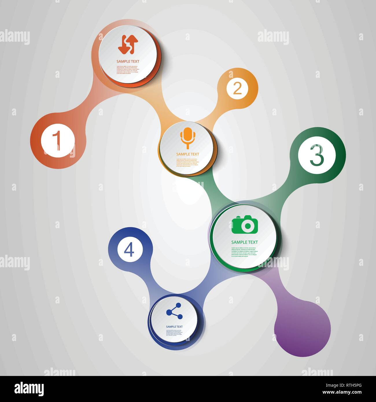 Abstract Colorful Numbered Infographics Cover Design with Icons ...