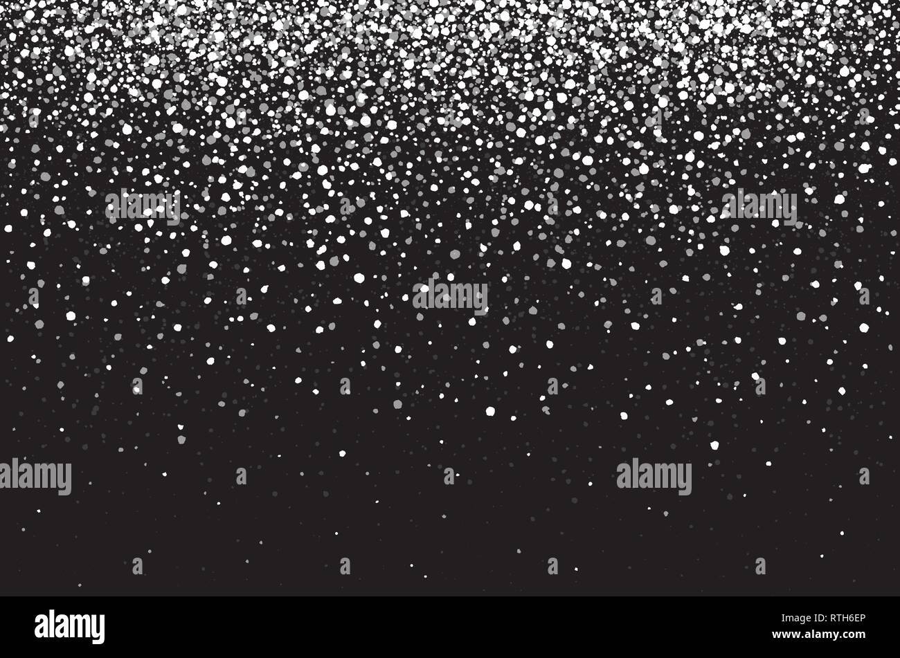 Vector of a white powder coming down, isolated on black, dark ...