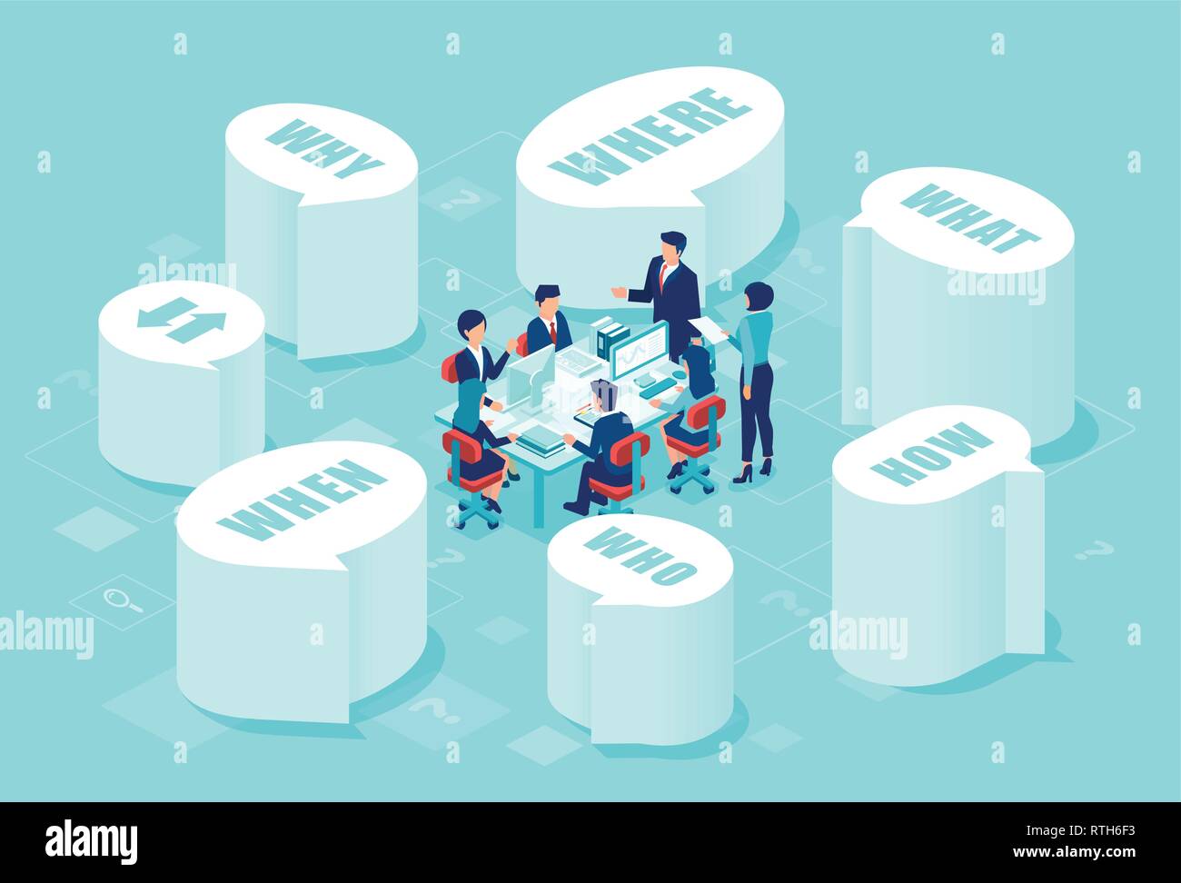 Isometric infrographic for brainstorming concept. Vector of business ...