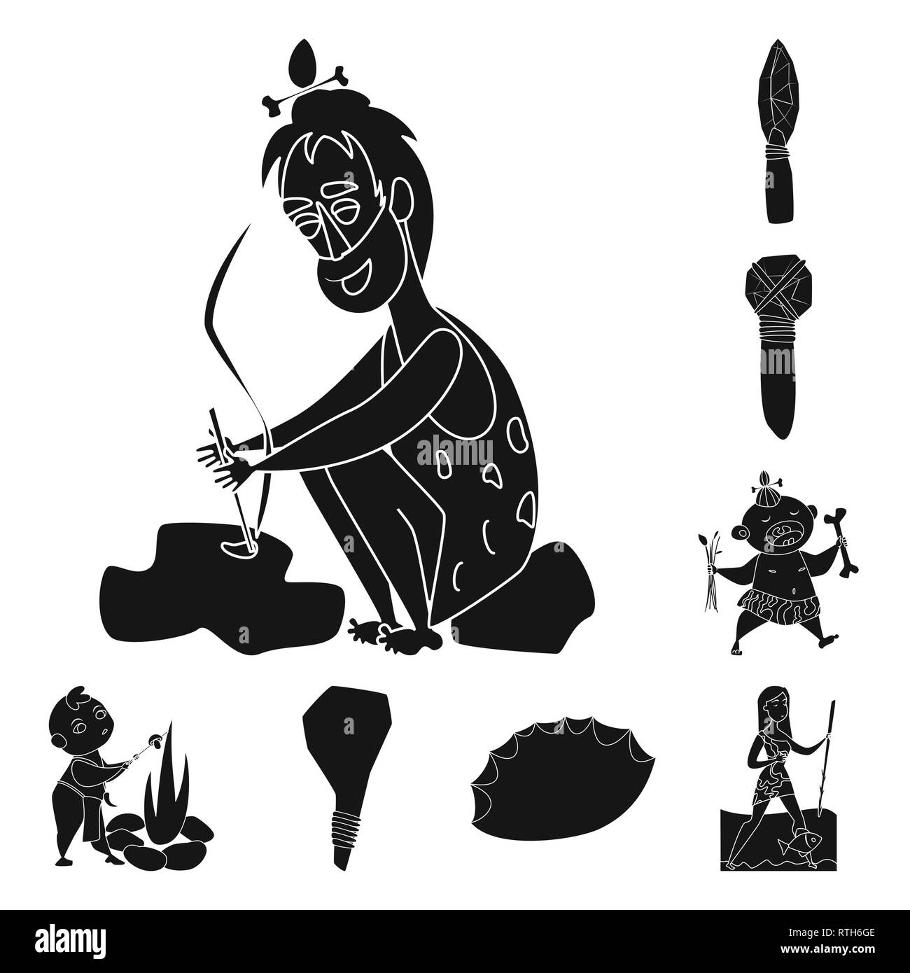 Stone age tools Black and White Stock Photos & Images - Alamy