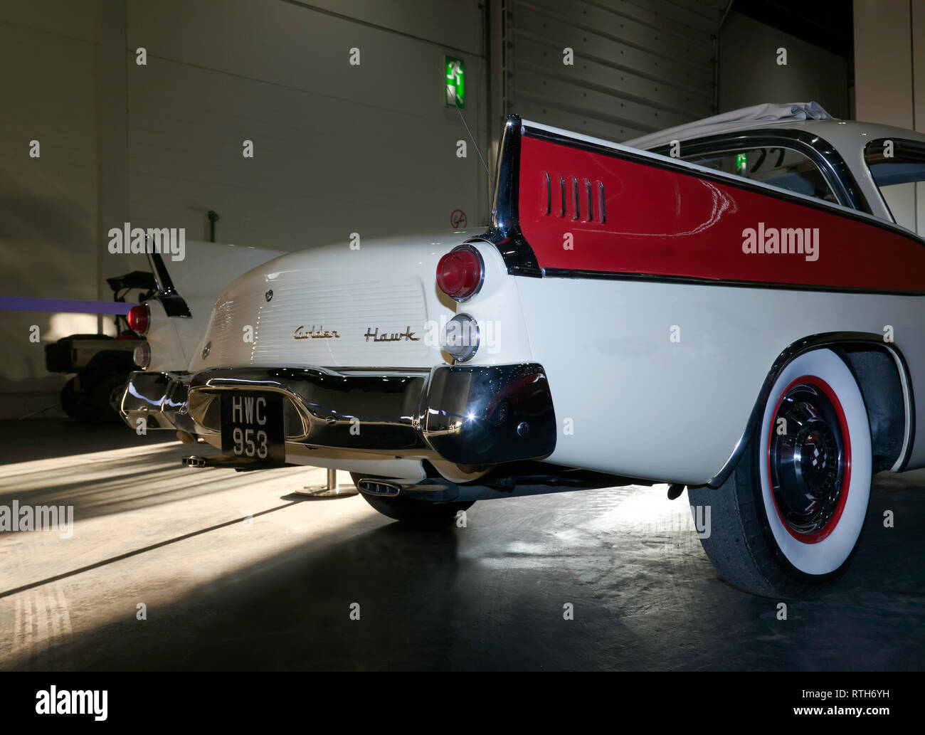 Rear view of a 1958 Studebaker Golden Hawk, on display in the Paddock ...