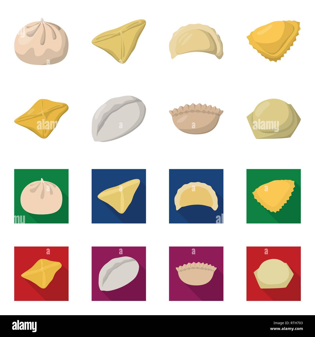 Vector illustration of products and cooking symbol. Set of products and ...