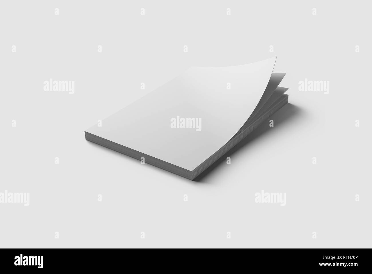 White sheets of papers. Realistic empty paper note template of A4 ...