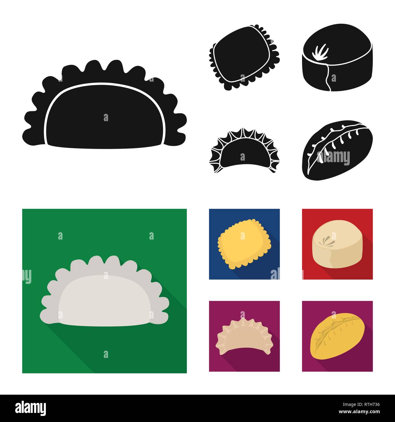 Vector illustration of products and cooking logo. Set of products and ...