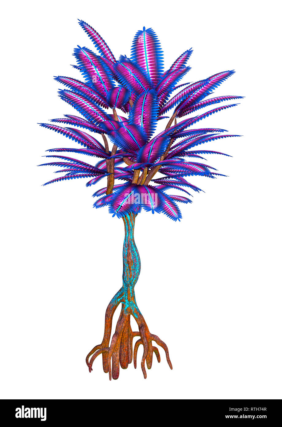 3D rendering of a fantasy alien plant isolated on white background ...