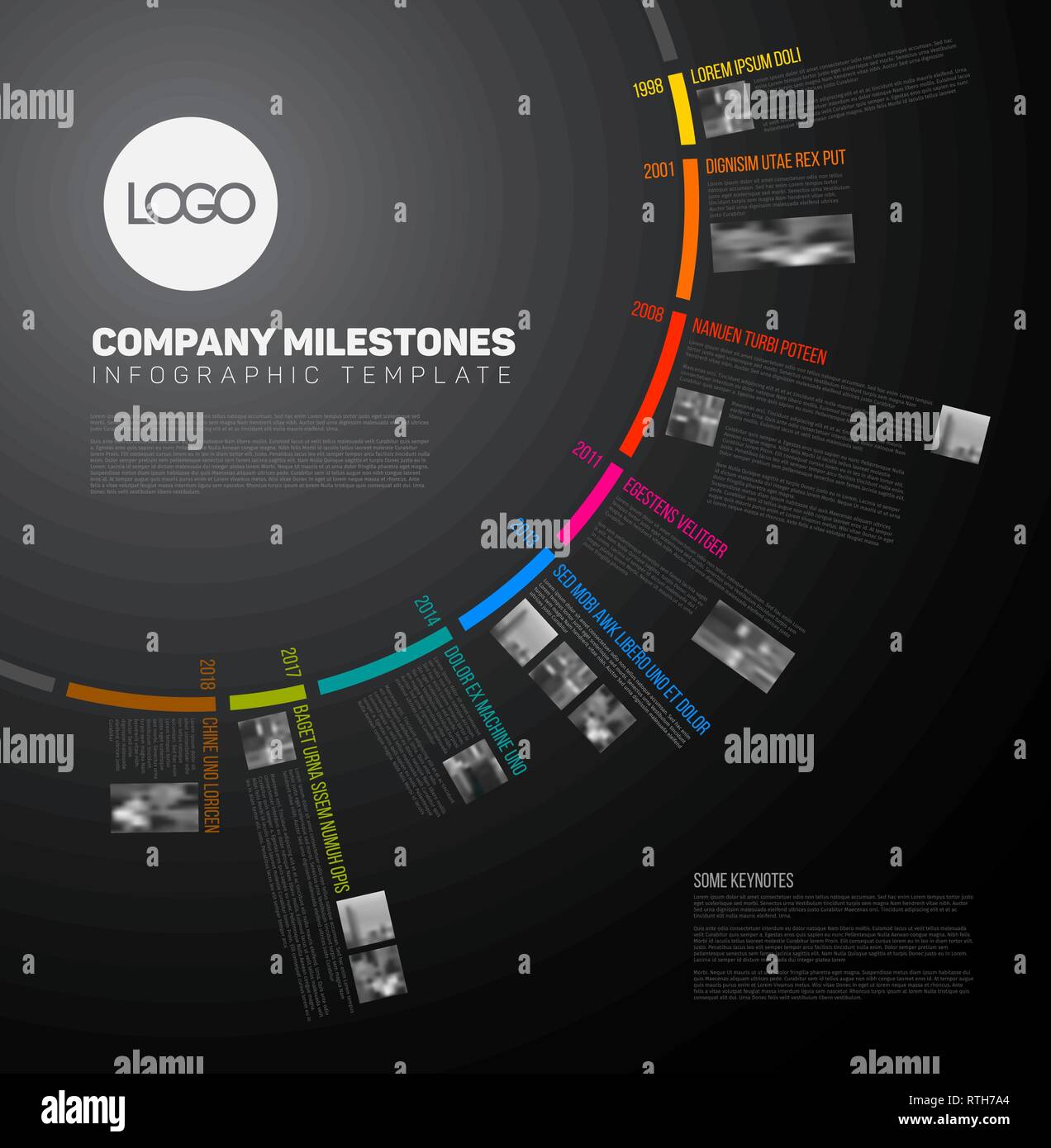 Vector Infographic circular timeline report template with the biggest ...