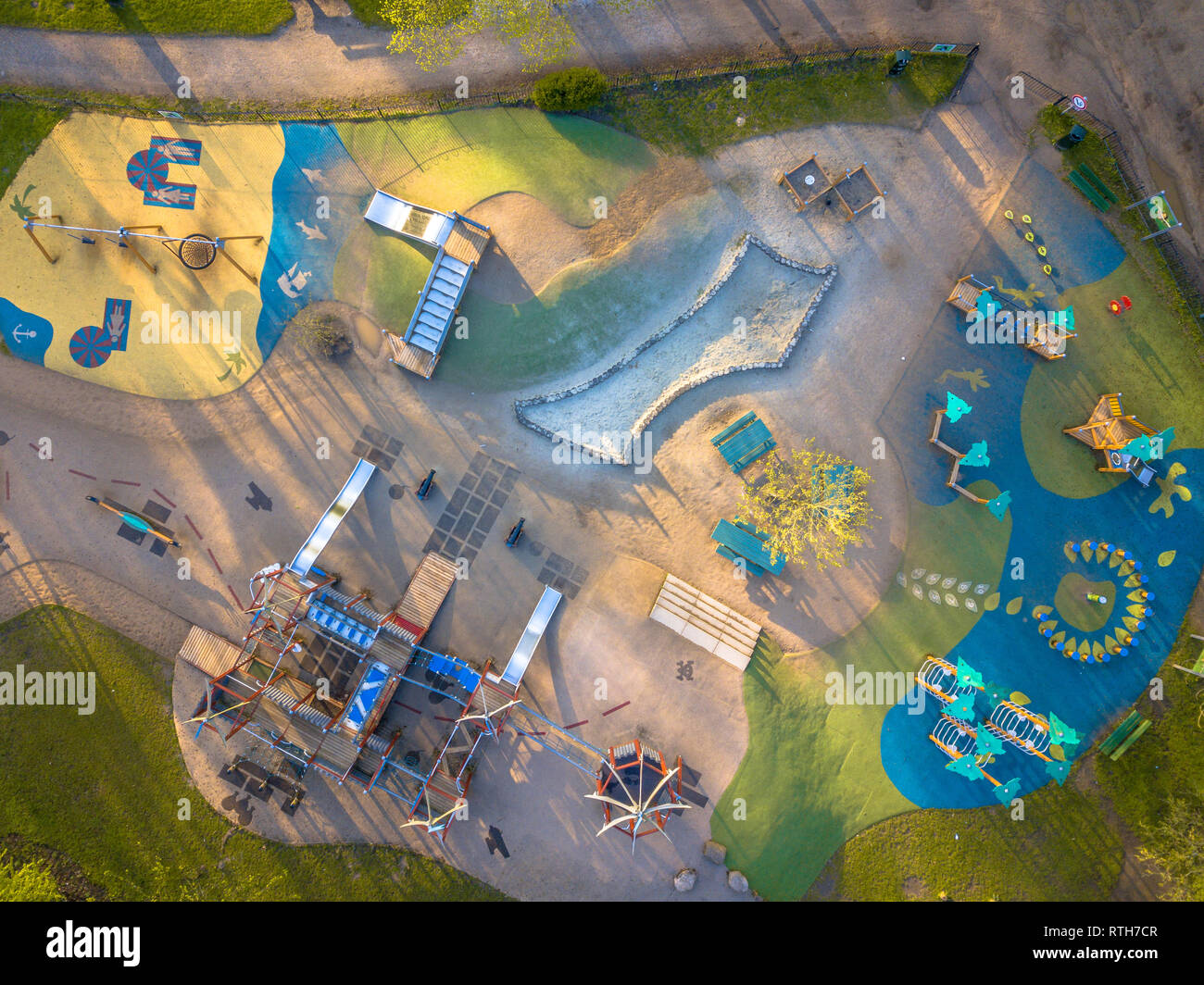 Aerial view park playground equipment hi-res stock photography and ...