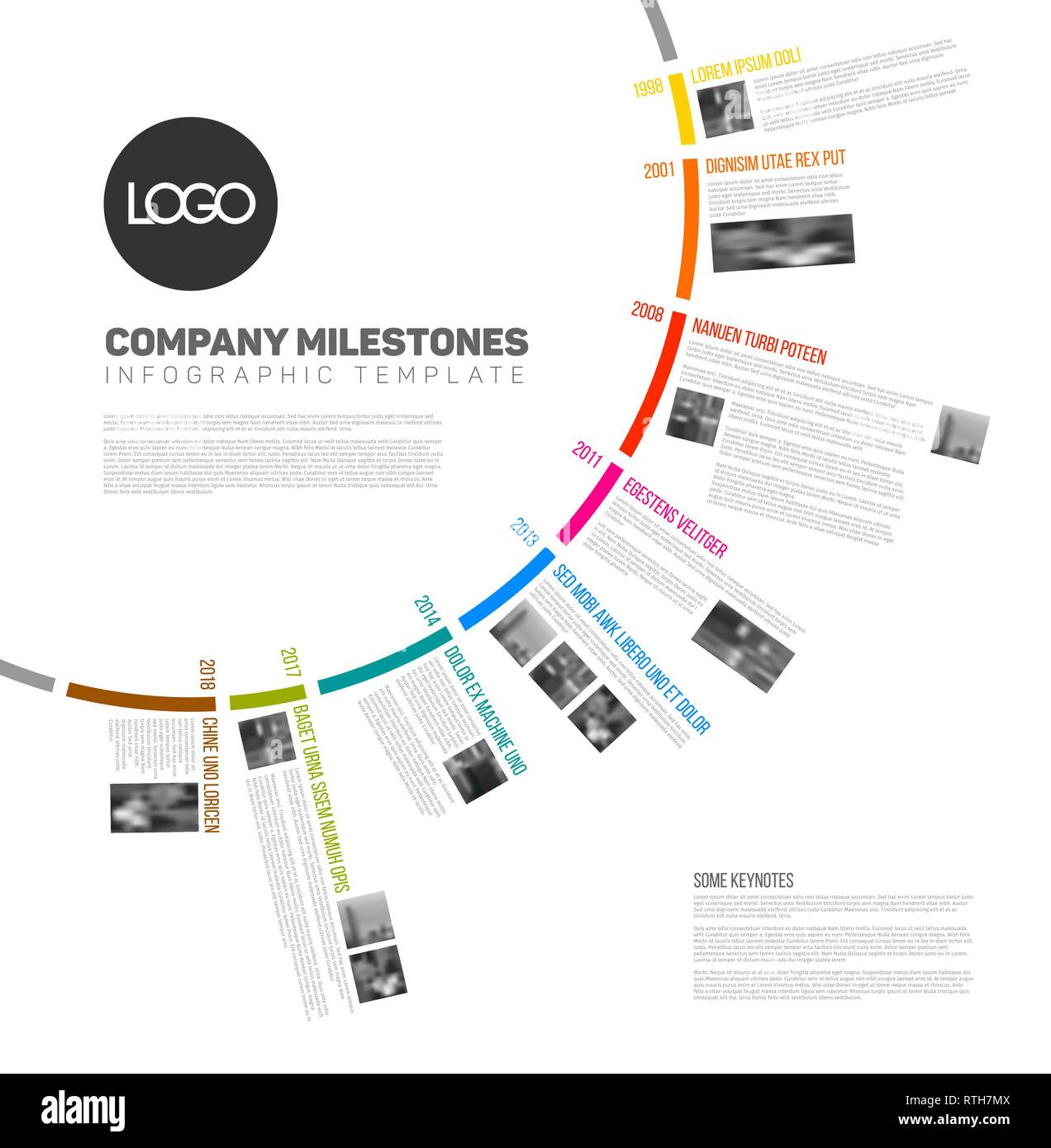 Vector Infographic circular timeline report template with the biggest ...