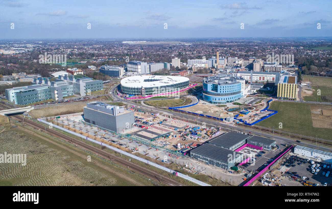 Stock Aerial picture of the Cambridge Biomedical Campus which includes ...