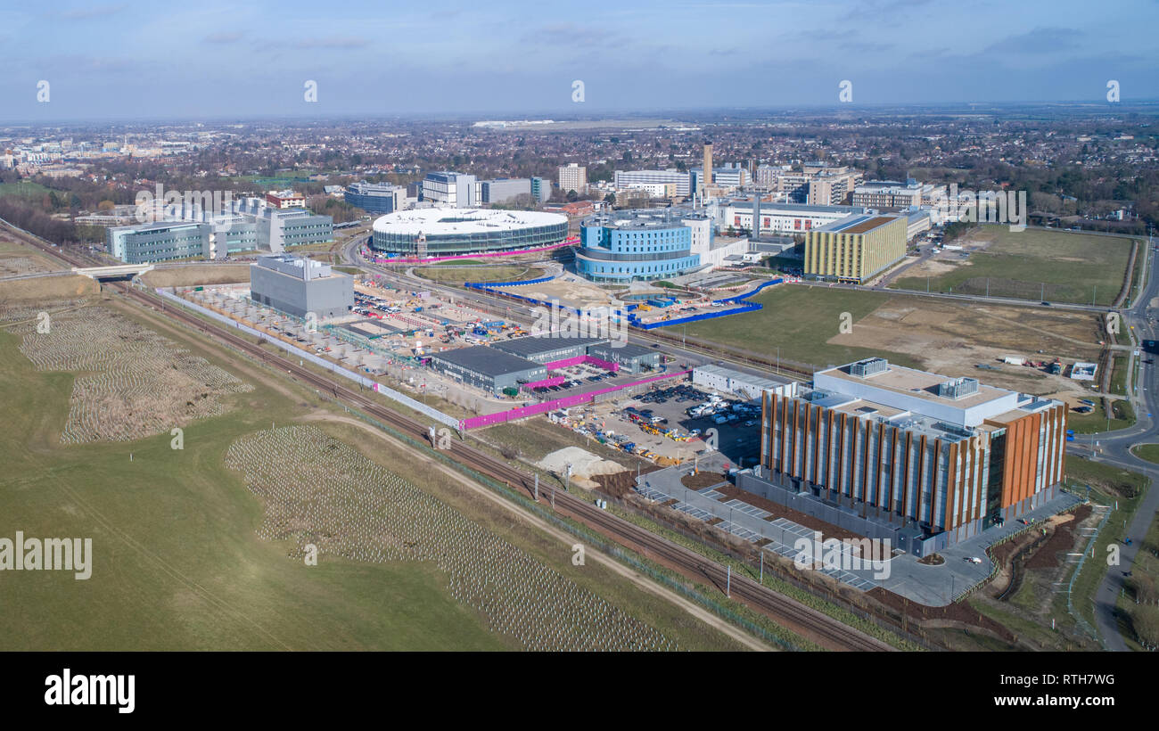 Stock Aerial picture of the Cambridge Biomedical Campus which includes ...