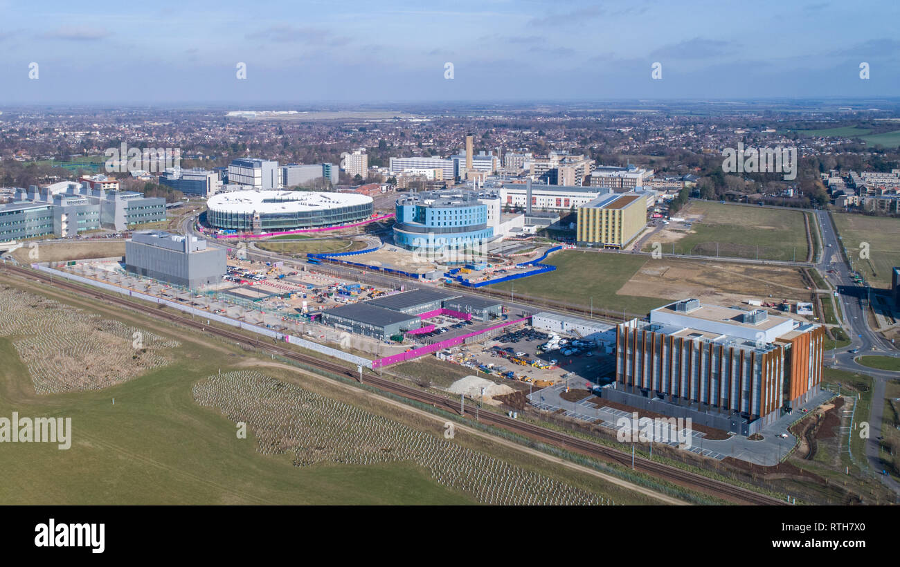 Stock Aerial picture of the Cambridge Biomedical Campus which includes ...