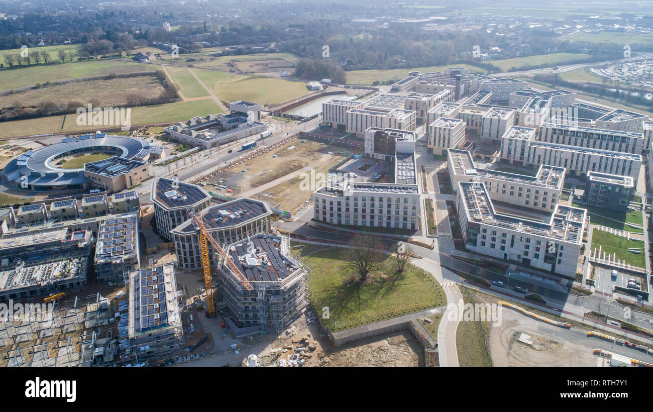 Stock Aerial picture shows Eddington in Cambridge, a new University ...