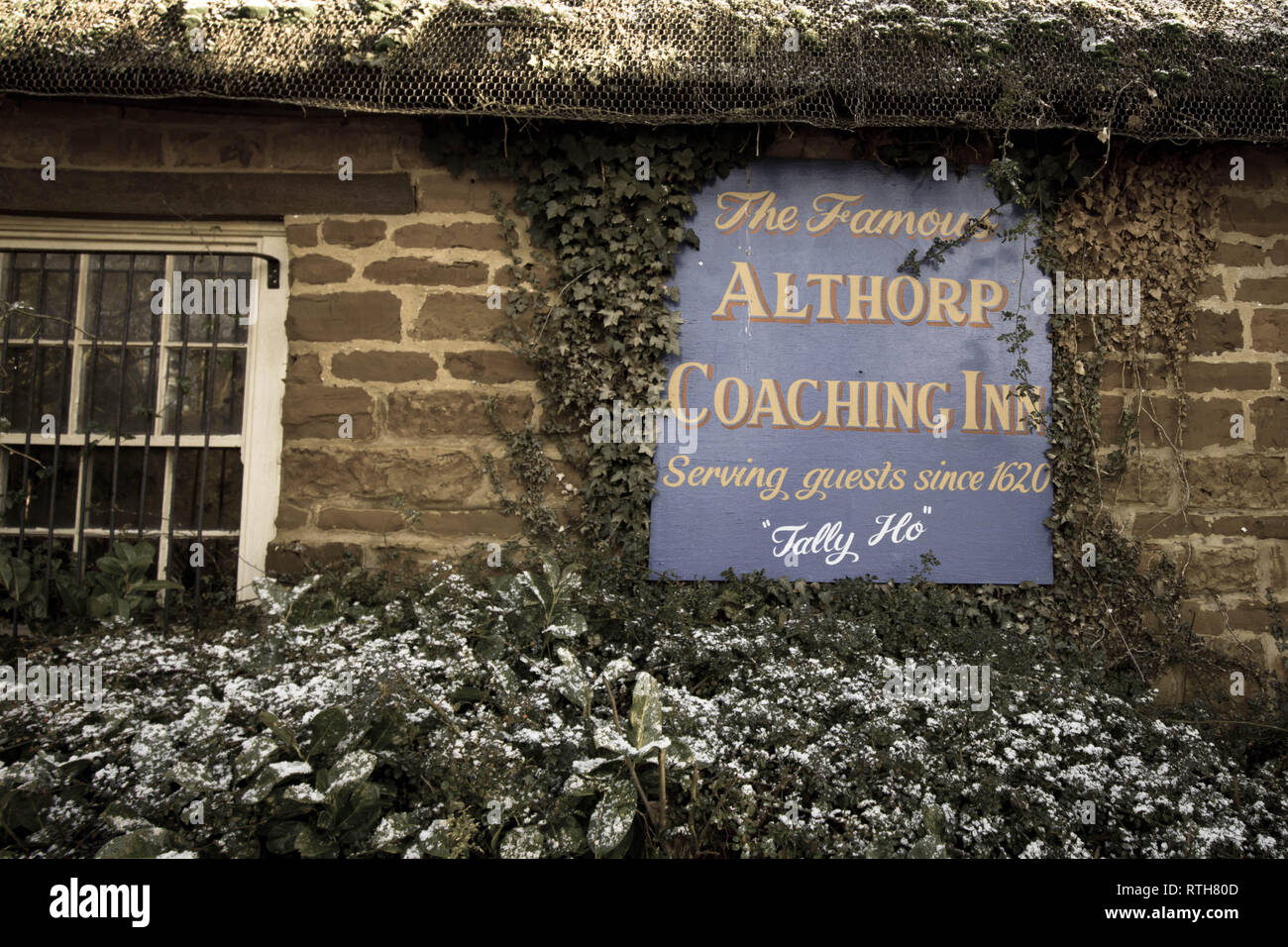 Althorpe Coaching Inn Pub sign Great Brington Northamptonshire England ...