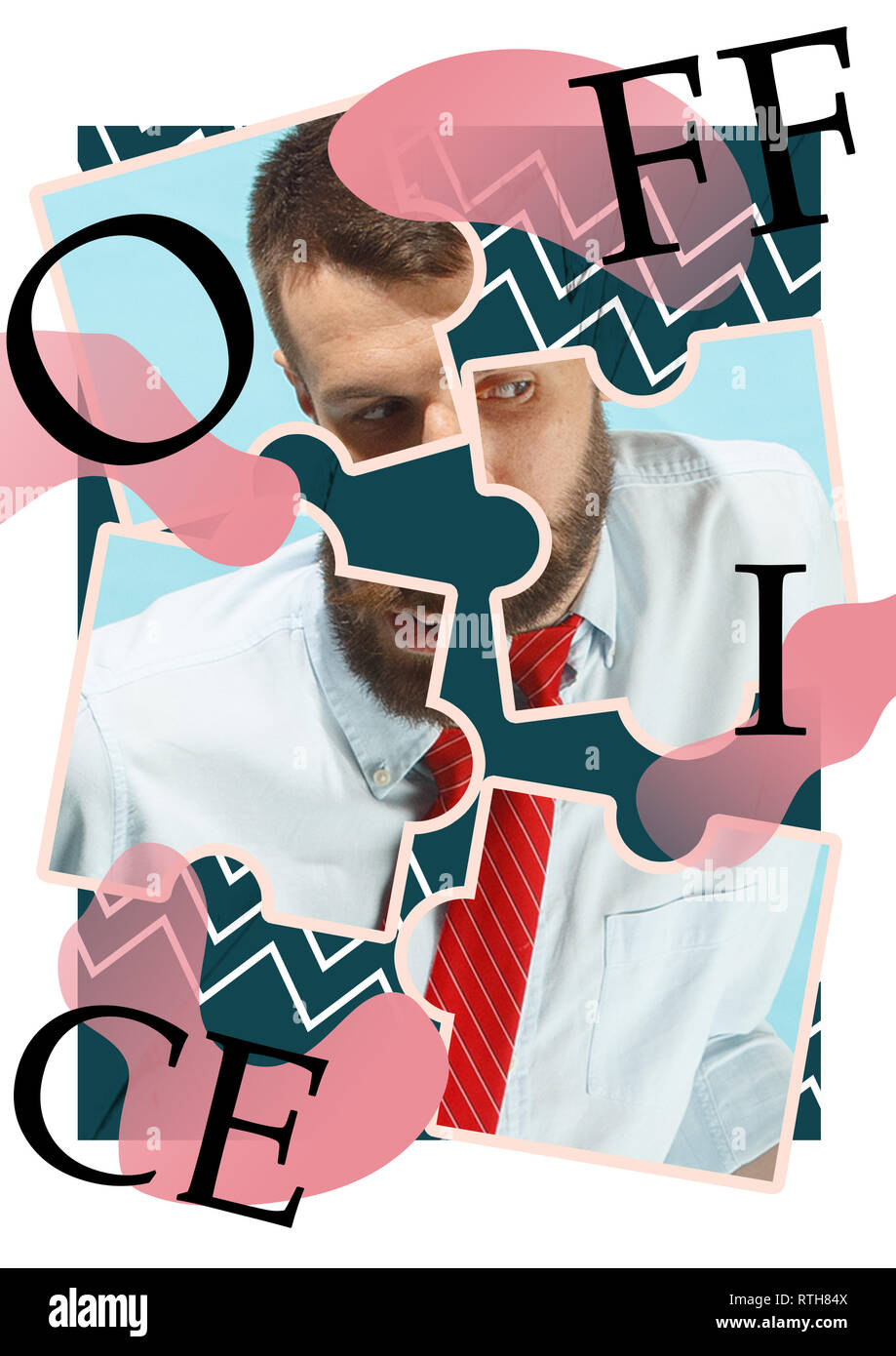 Scared and shocked businessman under boss pressure. Flat isometric view ...