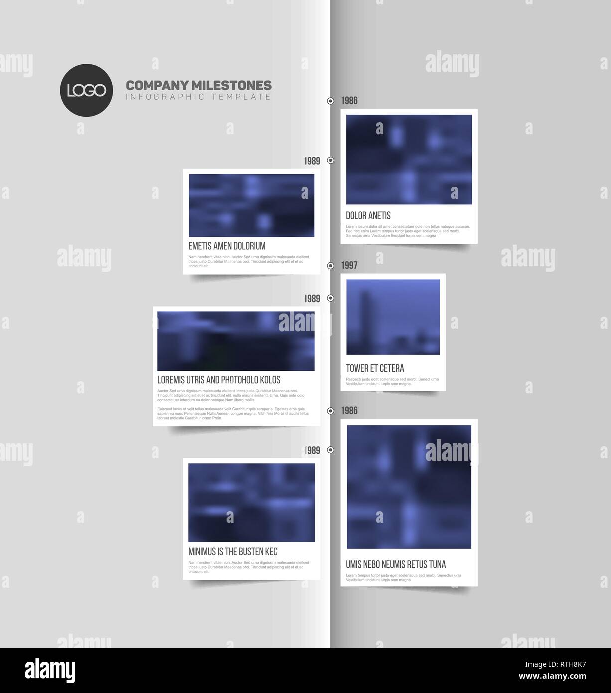Vector Infographic Company Milestones Timeline Template with big ...