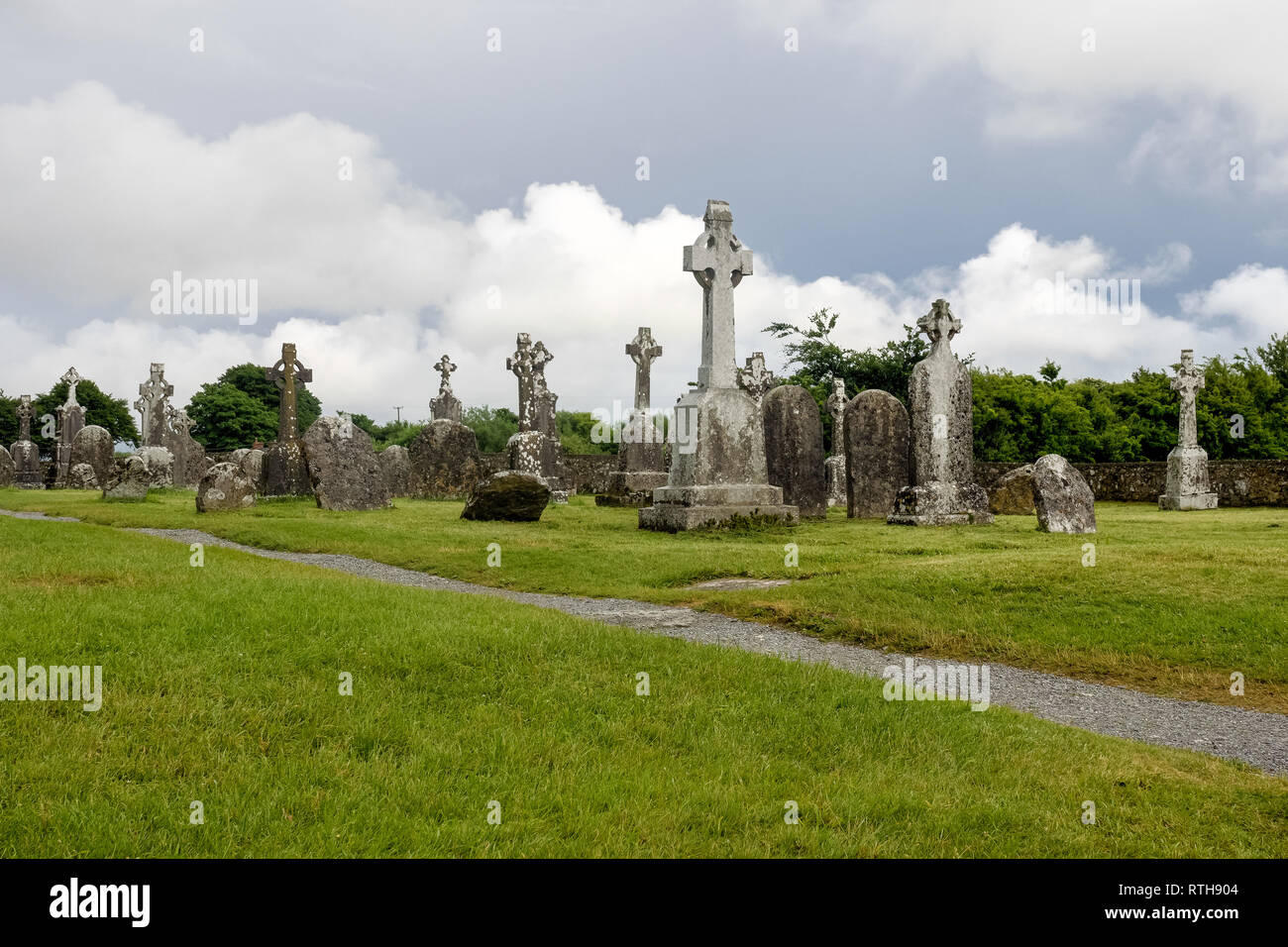 Ruins of medieval stone Christian church called Temple Melaghlin in ...