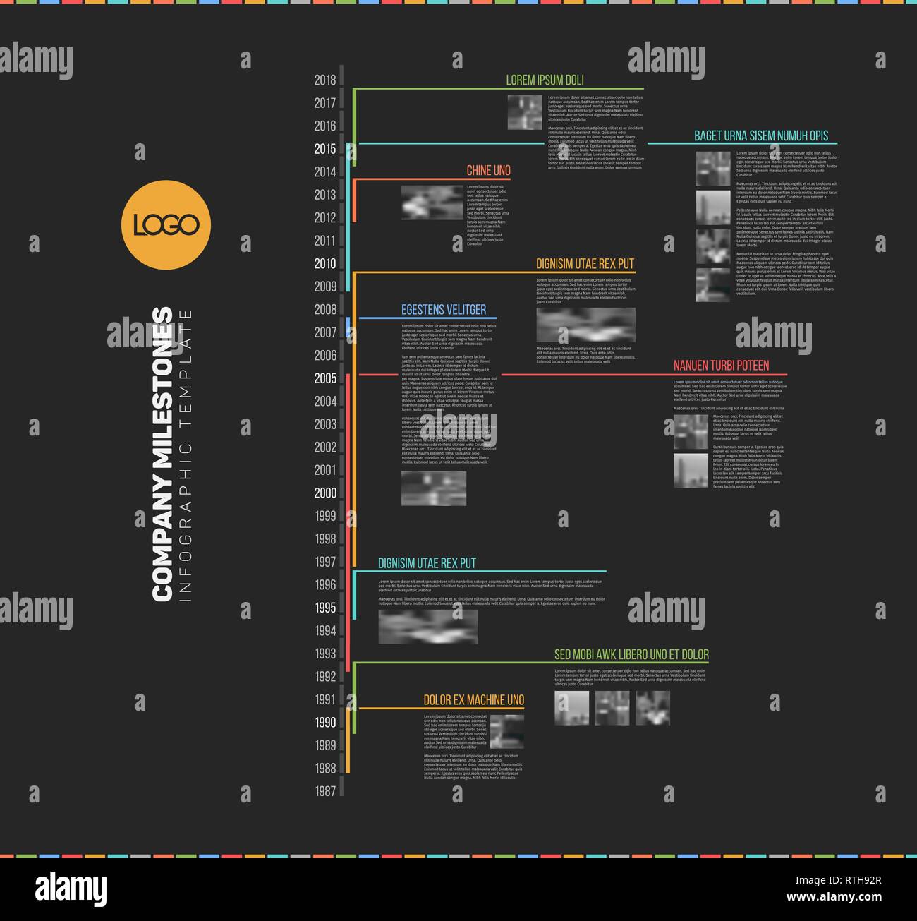 Vector Infographic multi timeline report template with the biggest ...