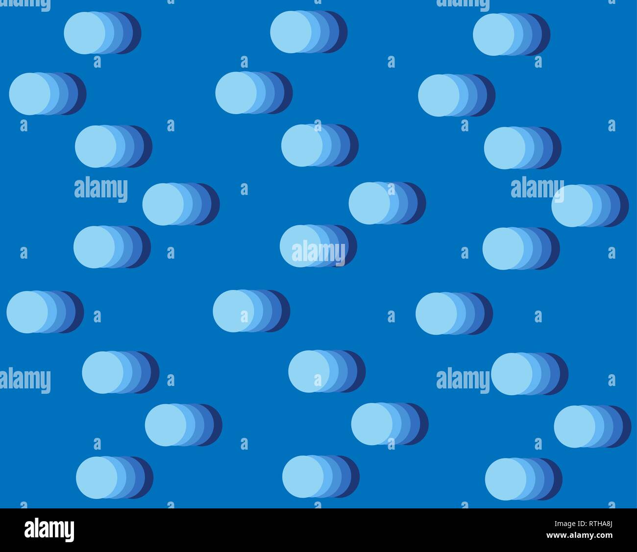 blue abstract background with symmetrical identical 3D shapes Stock ...