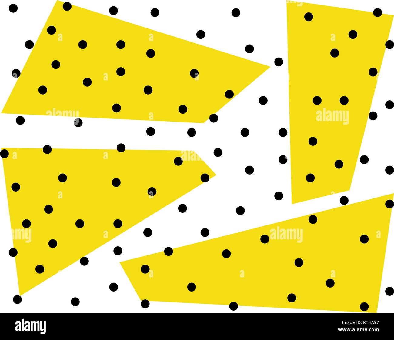 bright abstract yellow geometric background overlay of black circles ...