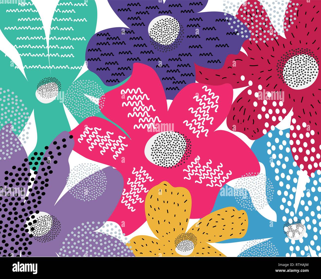 Bright colors bright colors vector pattern Doodle art header with ...